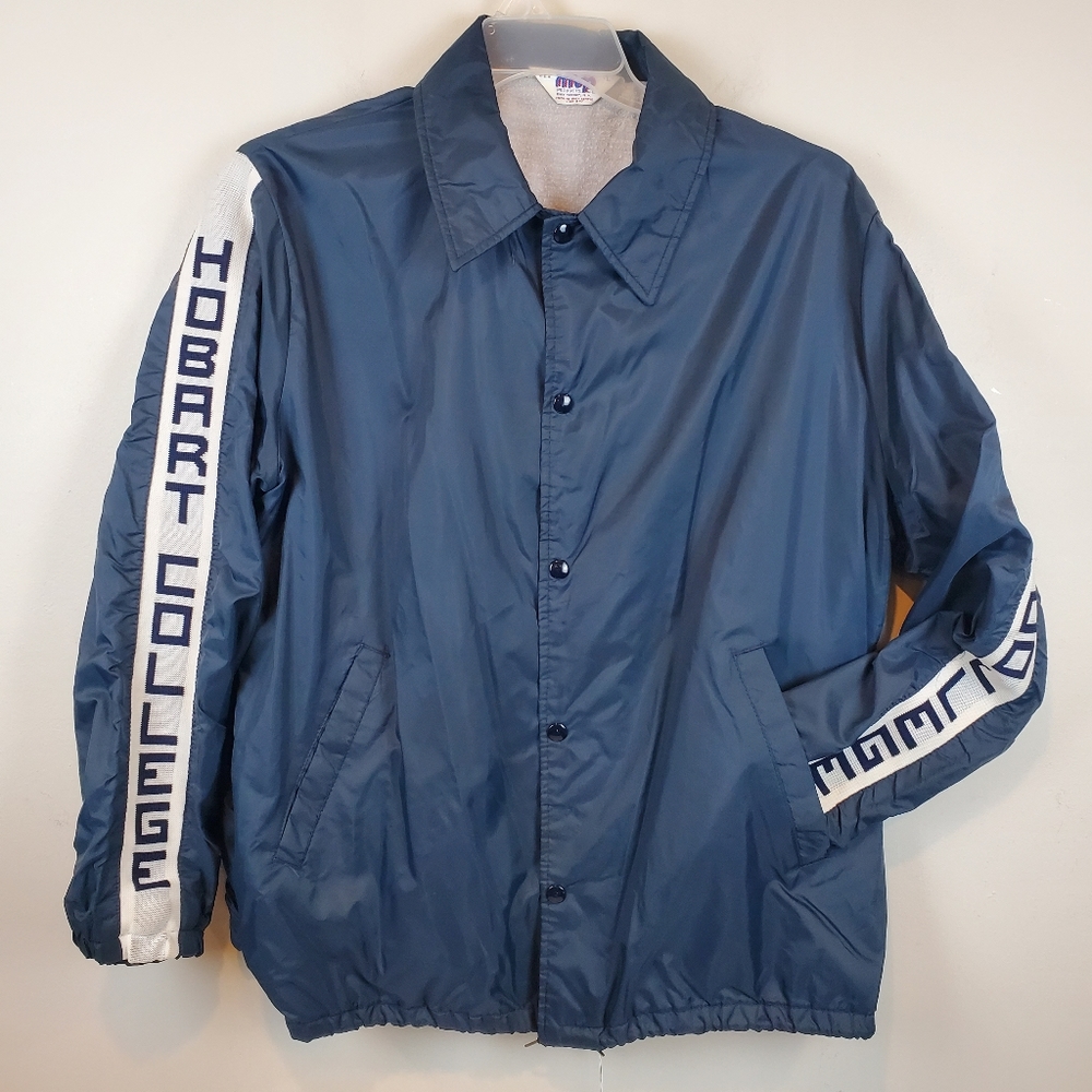 Vtg 70s Mvp Hobart College Nylon Windbreaker Bomber J… - Gem
